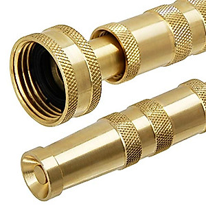 Biswing Brass Hose Nozzles, Heavy-Duty Brass Adjustable Twist Hose Nozzle, 2 Pack (4"), VI3432