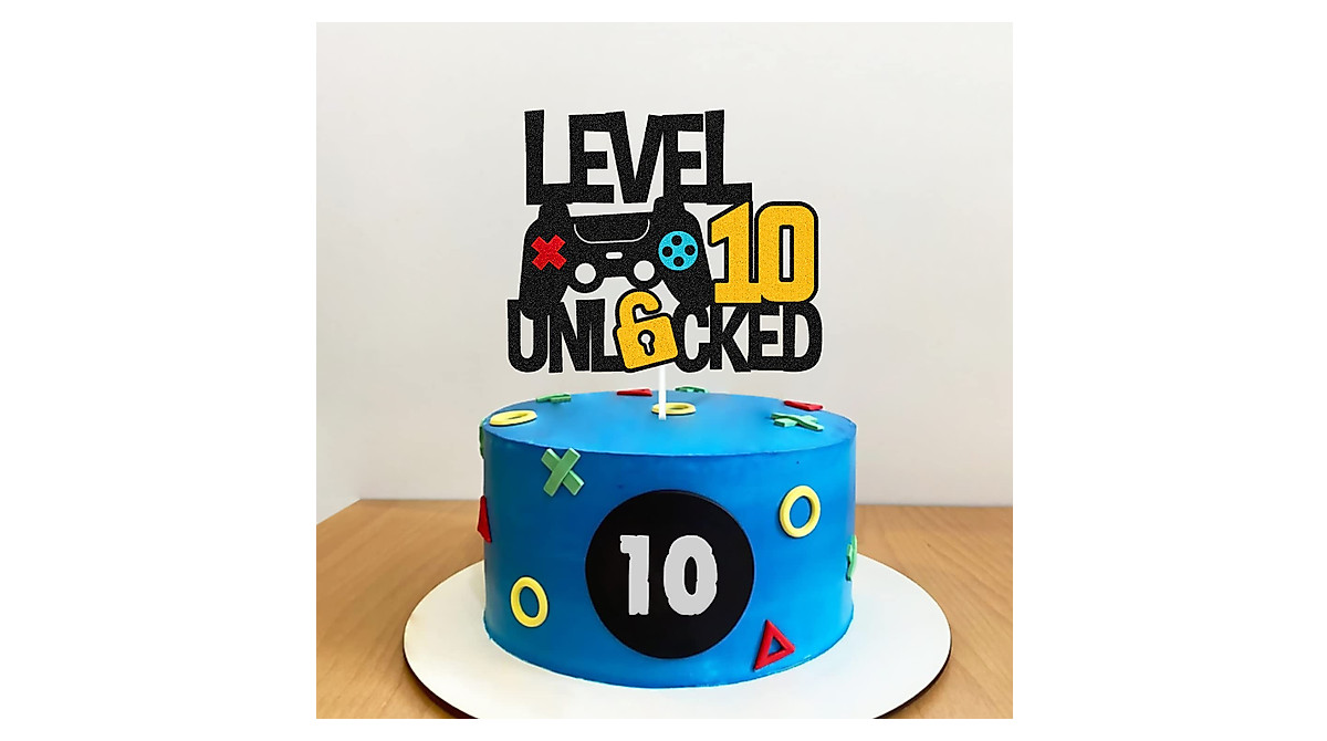 Level 10th Unlocked Cake Topper for Epic Birthday Parties