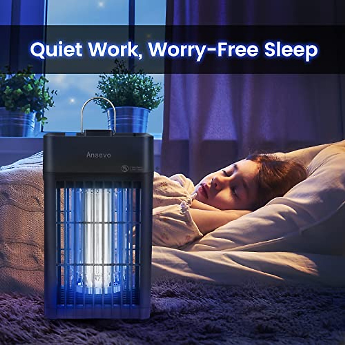 ANSEVO Electric Bug Zapper - 4200v Electric Mosquito Zapper for Home Backyard Patio Garden Indoor Outdoor