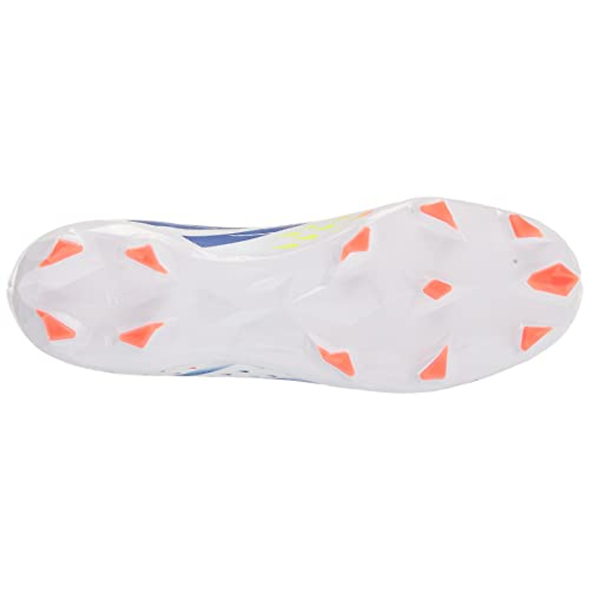 adidas Unisex Edge.3 Predator Firm Ground Soccer Shoe, White/Solar Yellow/Power Blue (Laceless), 11 US Men