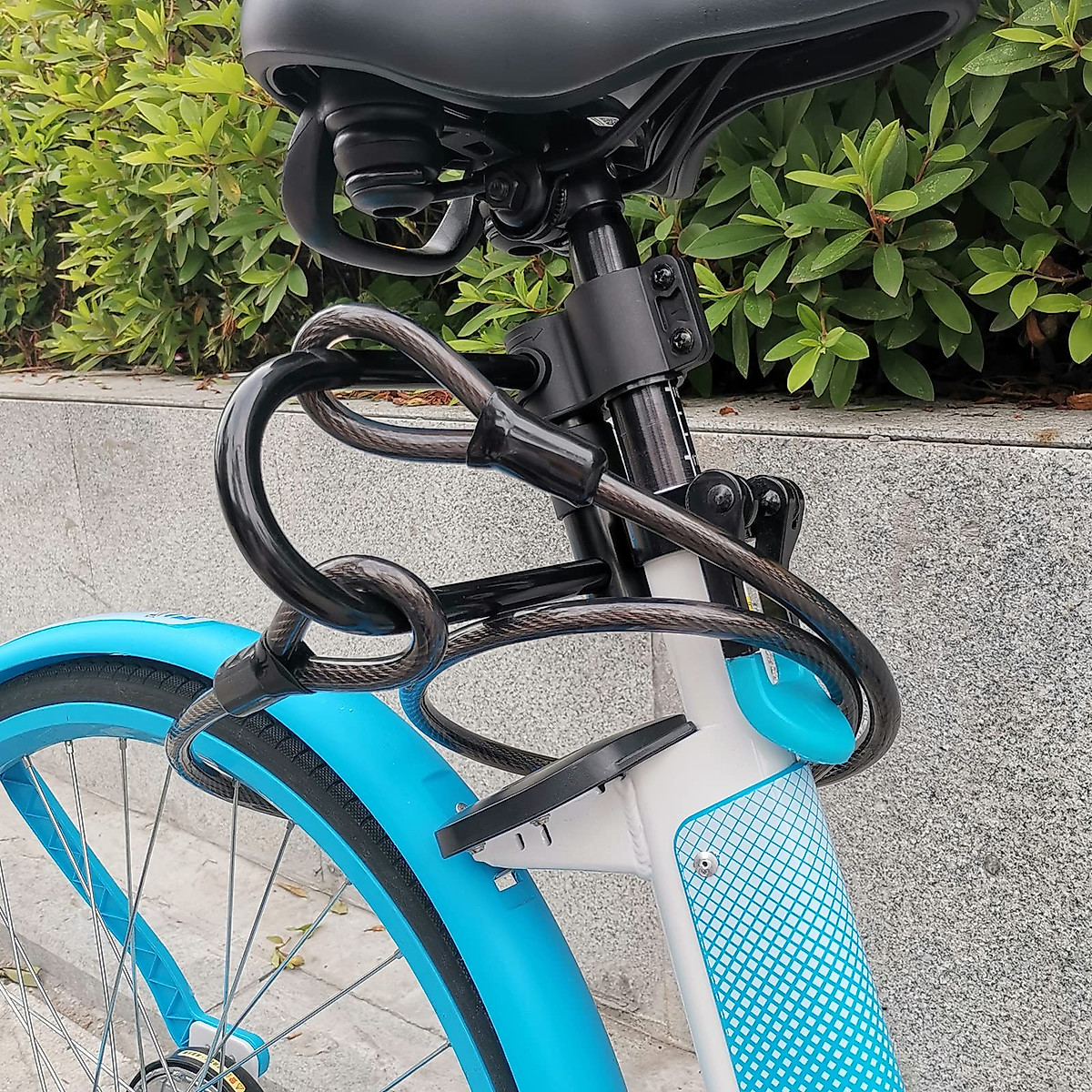 Alston Bike Cable Chain Locks 1.2M/4FT Safety Cables Lock Loops Braided Steel Cable Coated with Double Lock Loops for Bicycle Boat Gate Motrobike