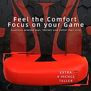 SeekFancy Gaming Chair Set of 4, Computer Gaming Chair Video Game Chairs for Teens Adults, Ergonomic Gaming Chair High Back Cheap Computer Office Chair, Red Silla PC Gamer Chair with Lumbar Support