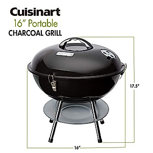 Cuisinart CCG-216 Portable Charcoal Grill, 16", Black