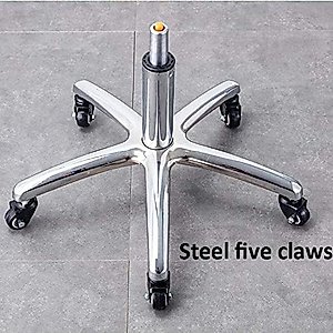Rolling Swivel Stool Saddle Chair Stool on Wheel， Nail Stool with Gray PU Synthetic Leather Seat， Adjustable Height 45-55 cm， Supported Weight 160 Kg， Adjustable Swivel Rolling Stool for Massage Spa