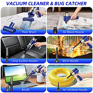 Upgraded Bug Vacuum & Handheld Vacuum Cordless High Power 16000PA Bug Vacuum for Adults Portable Bug Vacuum Catcher for Home Office Car Insect Vacuum Catcher for Small Spider Wasp Moth Ladybug(Blue)
