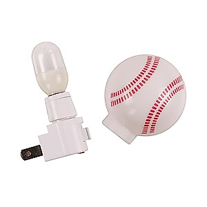 2 Pack Warm White - Upgraded Version LED Plug-in Night Light for Kids - Baseball Shaped Lamp Take Good Care Children Sleep