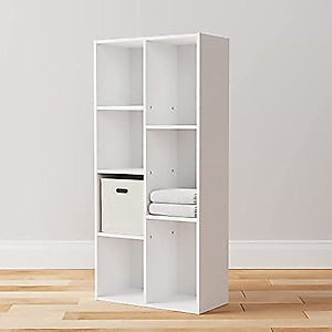 Amazon Basics 7-Cube Organizer Bookcase, White