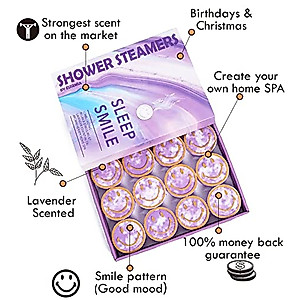 EUSEMIA Shower Steamers Aromatherapy Gifts for Women 12 Pcs Lavender Essential Oils Scented Shower Bath Steamer Body Restore Shower Steamers Tablets for Stress Relief (1PACK)