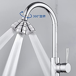 Horiznext high pressure portable 360° swivel faucet nozzle rotate replacement part, kitchen aerator sprayer attachments for home sink water filter