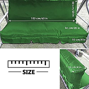 Yuehuam Patio Swing Cushion Cover Replacement for 3 Seaters Courtyard Garden Swing Seat Cover Replacement 3-Seat Cover Waterproof Protection Cover 59x20x3.9Inch (Swing Not Included)