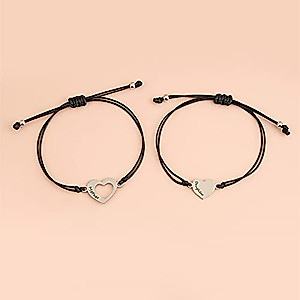 YangQian Mother Daughter Bracelets Set for 2 Matching Bracelets for Mom and Daughter Gift from Mom Daughter Heart Bracelets for Women