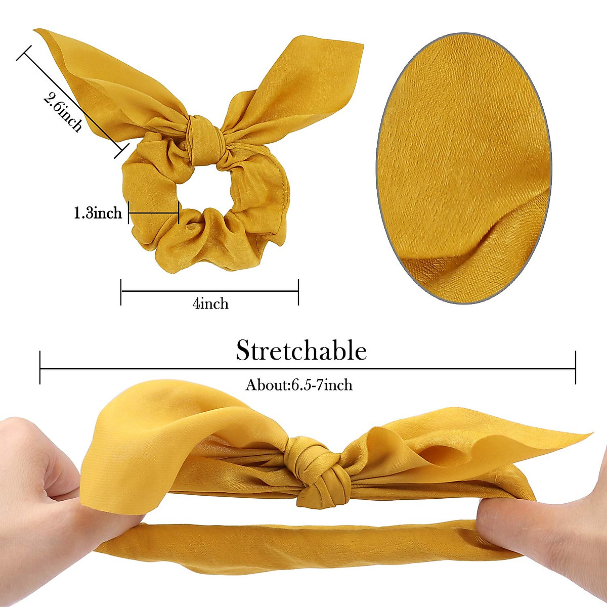 Ondder Hair Scrunchies for Women: Cute Bow Ribbon Elastic Hair Bands, Ponytail Holders and Hair Accessories