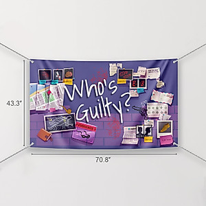 Murder Mystery Party Backdrop – Detective Party Banner, Mystery Party Background, Murder Mystery Party Decor, Spy-Themed Party Decorations - (70” x 43”)