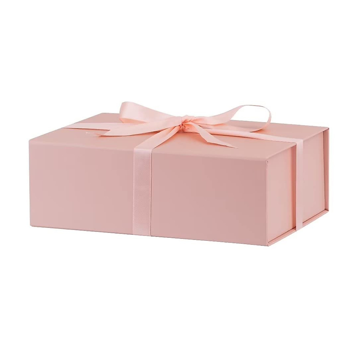 MUMUPACK Gift Box 8x7x3.3 Inches,Pink Gift Box with Lid, Storage Box Ribbon Magnetic Closure for Luxury Packaging Box for Presents,Wedding Christmas Birthdays Gift Packging
