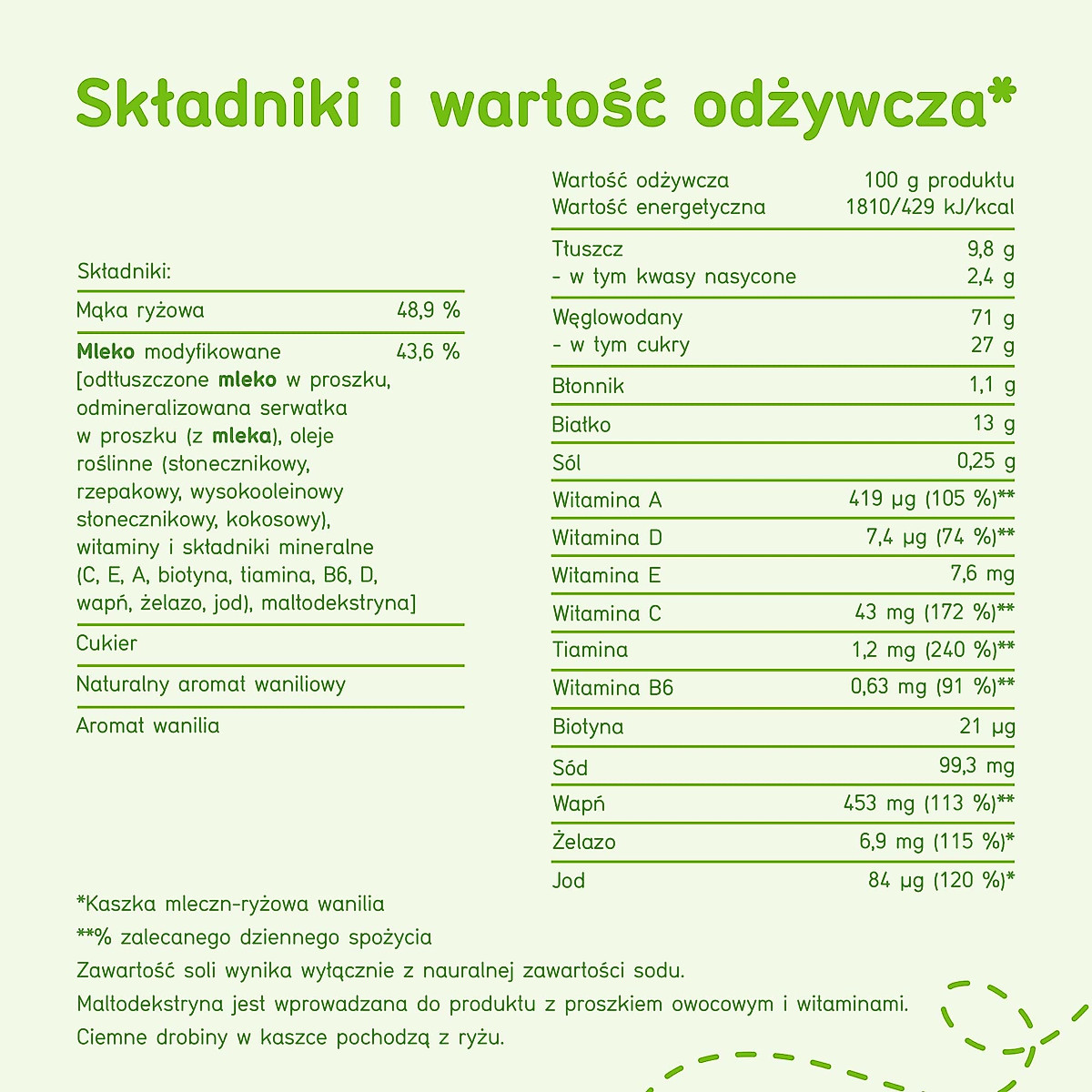 Bobovita Milk and Rice Gruel Vanilla for Babies (230g/8.1oz)