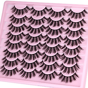 Fluffy Lashes Wispy False Eyelashes 15mm Cat Eye Russian Strip Lashes D Curl Faux Mink Eyelashes 16 Pairs by Zegaine