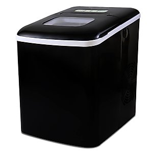 Koolatron Compact Countertop Ice Maker Machine with Digital Controls and LED Indicators, Ice Cubes Ready in 6-8 Minutes, Makes 26 lbs of Ice per Day Best for Parties, Home, Office, Bar (Black)