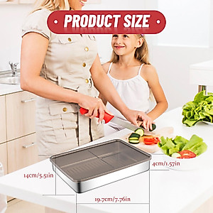 Mchodare 2pcs Deli Meat Containers, Bacon Container for Refrigerator, Stainless Steel Airtight Deli Meat Storage Lunch Meat Container for Refrigerator Fridge Organizers and Storage, HGI0116-L