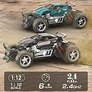 GUOKAI Remote Control Car,2.4GHz Fast RC Cars Toys,1:12 Scale RC Monster Trucks Hobby Grade RC Truck Toys with Rechargeable Battery,Birthday Gift for Kids Boys 6-12 Kids