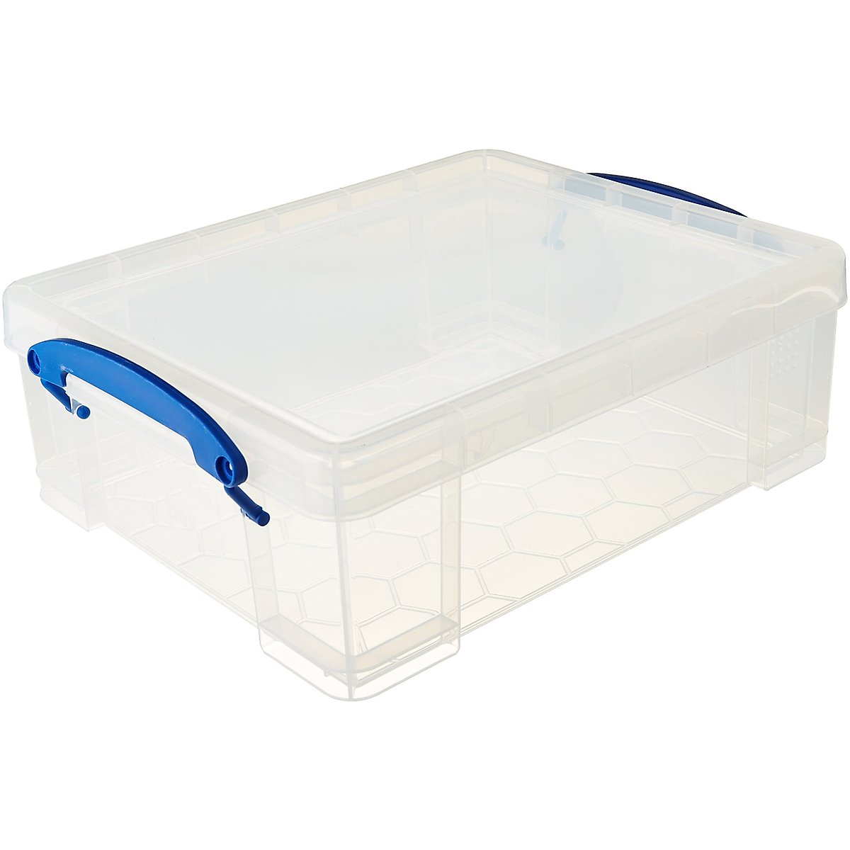 Really Useful Box 8.1 Liter Plastic Stackable Storage Container with Snap Lid & Built-In Clip Lock Handles for Home or Office Organization, Clear
