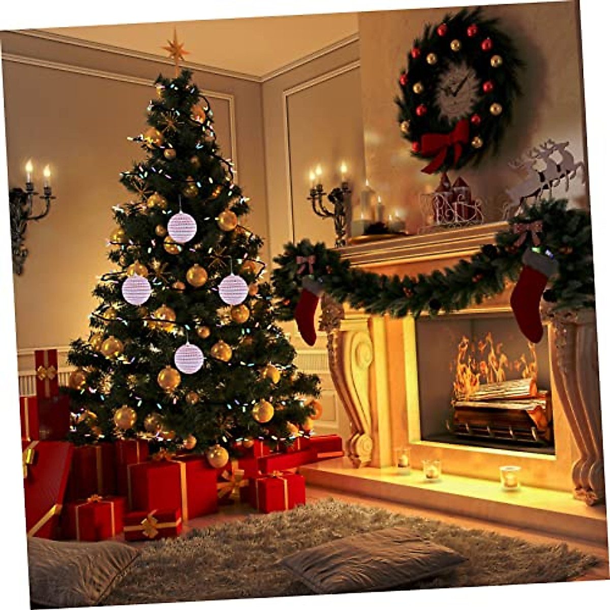 BESTOYARD 2pcs Christmas Balls Nativity Ornaments Christmas Balls Decorations Christmas Hanging Bauble Prom Decorations Christmas Decor White Decorations Christmas Pendant Ornaments 8 Cm