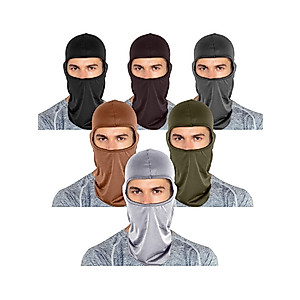 Tatuo 6 Pcs Ski Mask Full Face Cover Balaclava Summer Neck Gaiter Scarf UV Protection for Men Outdoor Cycling Running Hood(Retro Color)