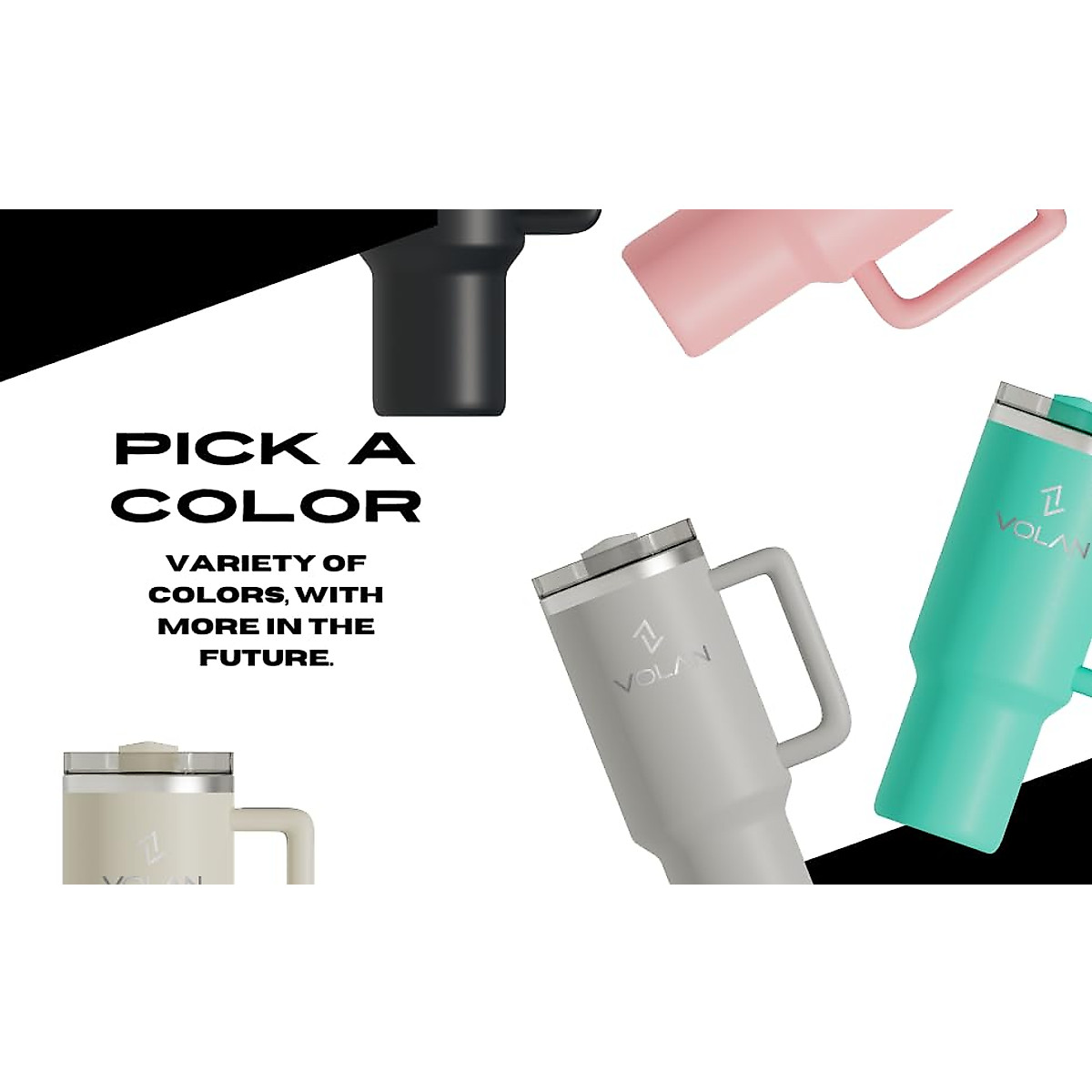 2nd Generation 40 oz Tumbler with Handle and Straw Insulated Tumblers Cups with Lids Straws Double Wall Vacuum Thermos cup 304 Stainless Steel Travel Mug Gifts for Men Women Him Her (Black)