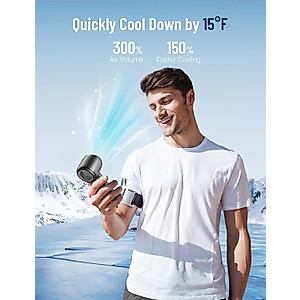 CuzyFeelin Portable Fan - High Speeds 14500RPM Mini Turbo Handheld Fans with Digital - [16H Cooling] USB Rechargeable Battery Powered Personal Fan, Gifts for Men/Women, Travel/Camping Essentials