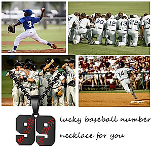 AIAINAGI Baseball Number Necklace for Men 00-99 Athletes Jersey Number Necklace Stainless Steel Chain Baseball Charm Pendant Personalized Baseball Gift for Men（03）