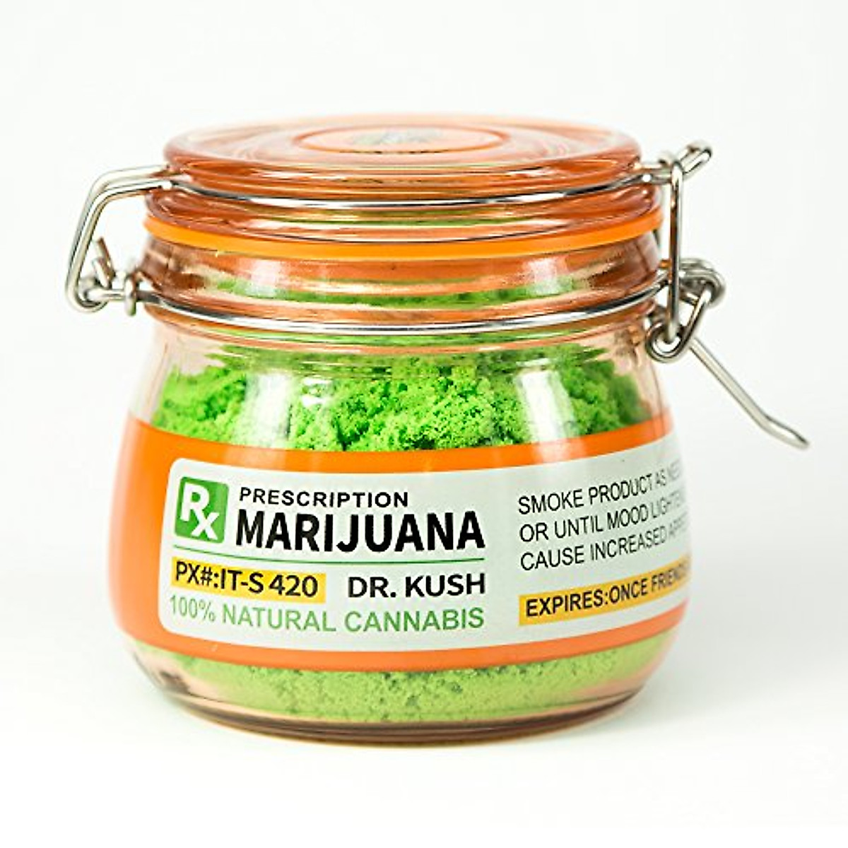 KEEP YOUR HERBS FRESH!!!!-- SUPER HEAVY DUTY 16 Oz Glass Stash Jar with Air Tight Seal- Large (Prescription)