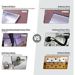 Janboe Stainless Steel LED Medicine Cabinet,Bathroom Mirror Cabinet with Light,3 Color,Dimmable,Equipped with Defogger,USB Shavor Socket,Internal Light,36×32 Inch