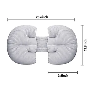 Pregnancy Pillow for Pregnant Women Side Sleeper, Soft Adjustable Double Wedge Body Pillow Side Sleeping Nursing Pillow Maternity Pillow for Body Waist Belly Back Support, With Detachable Pillow Cover