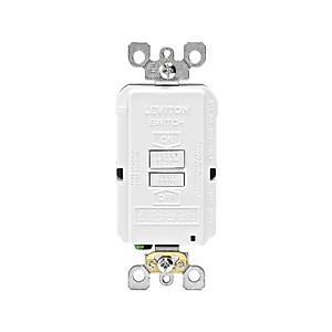 Leviton Blank Face GFCI, 20 Amp, Self Test, LED Indicator Light, Provides GFCI Protection where an Outlet is not Needed, GFRBF-W, White