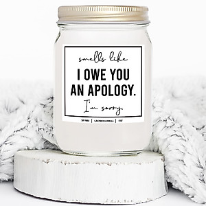 Younique Designs Apology Gifts 8oz Candle - Im Sorry Gifts for Her, Apology Gifts for Her, Girlfriend, Wife - Sorry Gift, Apology Gift for Him, Men - Unique I'm Sorry Gifts (Lavender & Vanilla)
