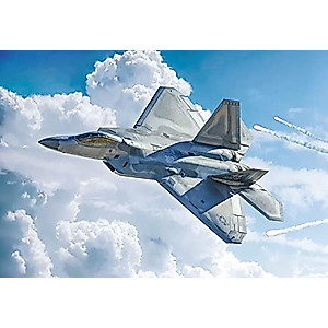 Italeri -2822 F-22A Raptor, 1:48 Scale, Model Kit, Plastic Model to Mount, Modeling, Grey, IT2822