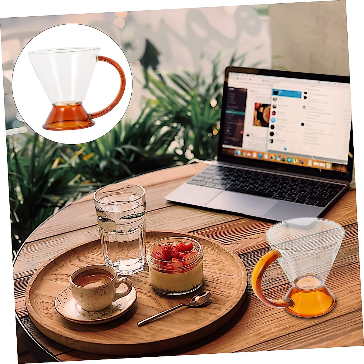 NAMOARLY Coffee Pot Travel Espresso Maker Clear Coffee Mugs Drip Coffee Maker Tea Severs Coffee Brewer Lemonade Cups with Lids Manual Espresso Machine Water Container Coffee Cup Glass White