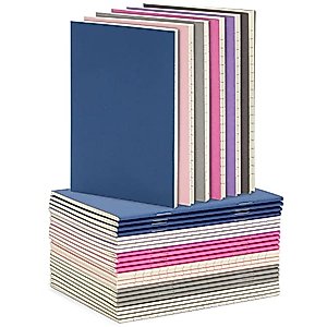 24 Pack Mini Paper Notebooks for Kids, Bulk Pocket Notepads with 48 Lined Pages for Journaling, Writing, Composition, School Supplies (6 Colors, 3.5 x 5 in)