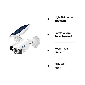Solar Motion Sensor Light Outdoor - 800Lumens 8 LED Spotlight 5-Watt Solar Lights Outdoor IP66 Waterproof, Wireless Solar Flood Light for Porch Garden Patio Driveway Pathway,Aluminum(White)