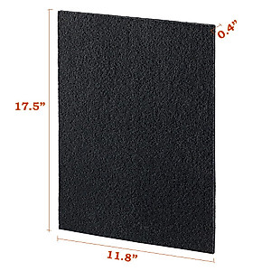 2 x Odor Control Activated Carbon Charcoal Cut-to-fit Replacement filter Pad Sheet 17.5"x 11.8" for Air Purifiers