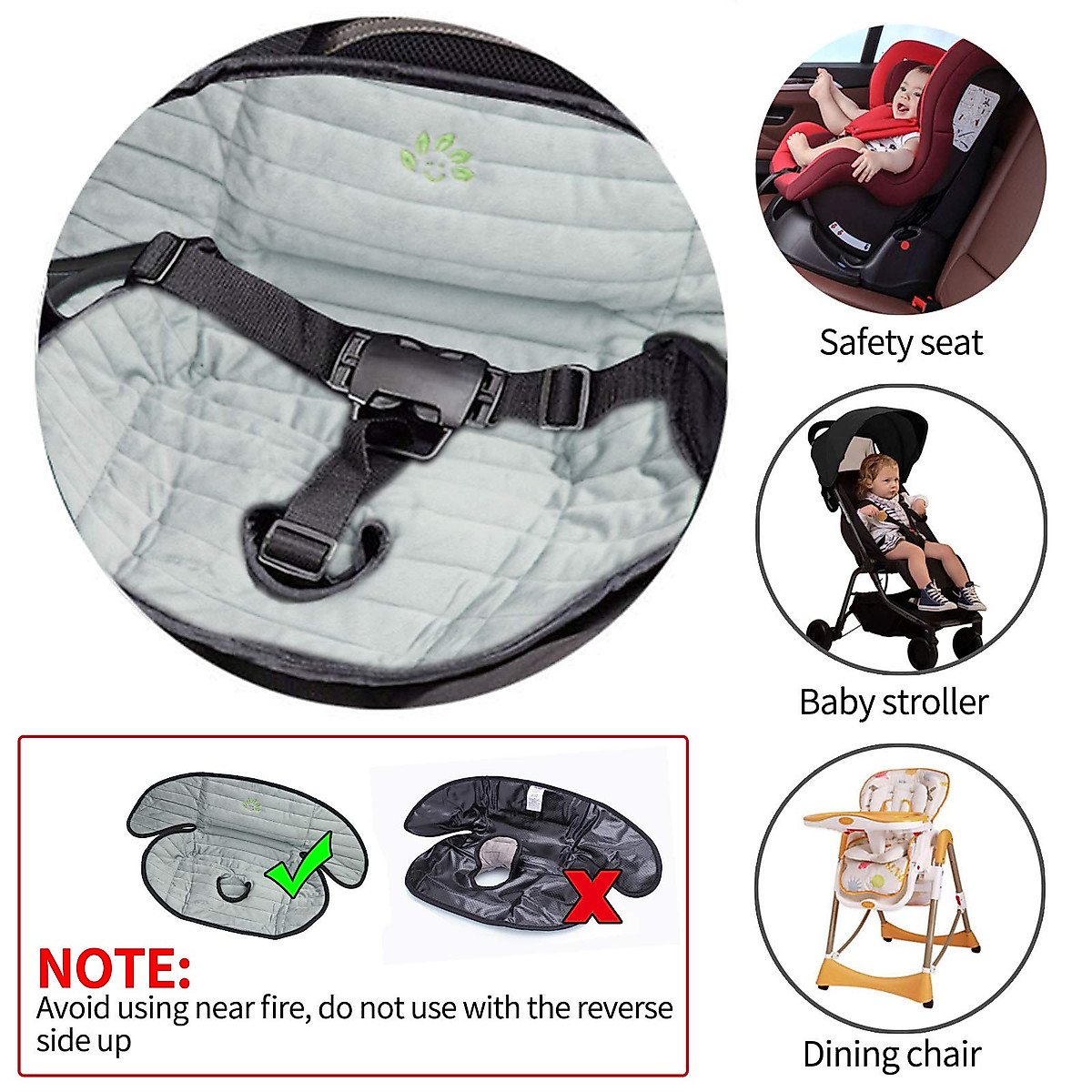 Piddle Pad Car Seat Protector, Waterproof Potty Training Seat Saver Pads for Infants Baby and Toddlers, Machine Wash and Dry (Gray)