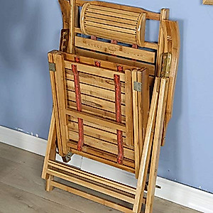 LIRUXUN Folding Rocking Chair Armchair W/Footrest&Massage Mahogany Finish Foldable Rocker Outdoor Patio Furniture Chair Recliner