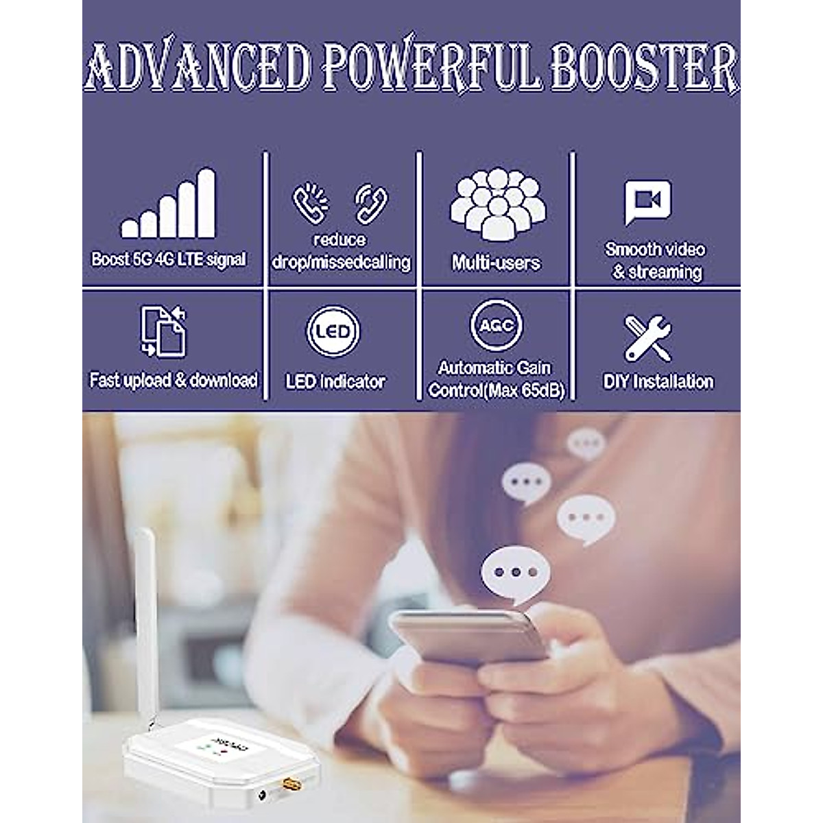 2023 Latest AT&T Signal Booster AT&T Cell Phone Signal Booster T Mobile Cell Booster for 5G 4G LTE on Band 12/17 AT&T Cell Booster AT&T Cell Booster ATT Extender Signal Booster Boost Call/Data White