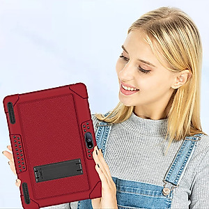 FIEWESEY for Pritom M10 Inch Case, Heavy-Duty Drop-Proof Shock-Resistant Kids Friendly Protective case for QuntiCO Y10/Voger priorpad X100/Digiland Tablet DL1036/Gateway 10.1 HD Tablet(Red/Black)