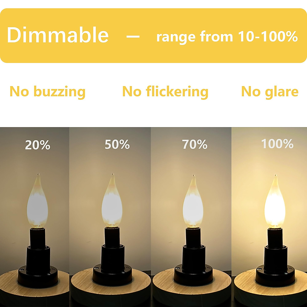 E12 Candelabra LED Bulb 60watt, Frosted LED Chandelier Light Bulbs,Type B 2700k Warm White, Flame Tip,6W Equal 60W,Dimmable for Ceiling Fan,Dining Room,Kitchen Fixture (6 Pack) (6w-2700k(warm White))