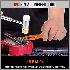 HORUSDY 22-Pieces Punch Set Punch Made of Solid Material, Including Steel Punch and Hammer with Steel for Maintenance