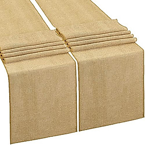 Burlap Table Runners Jute Table Runners 2 Pieces 13x84 Inch Khaki Summer Table Linens for Rustic Wedding Birthday Party Decoration