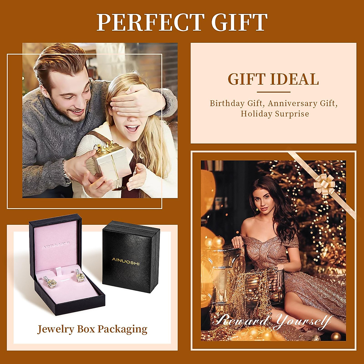 Sterling Silver Dangle Earrings for Women Hypoallergenic Earring Jewelry Yellow Cubic Zirconia Diamond Anniversary Birthday Valentine's Day Gifts for Her Wife Girlfriend Mom