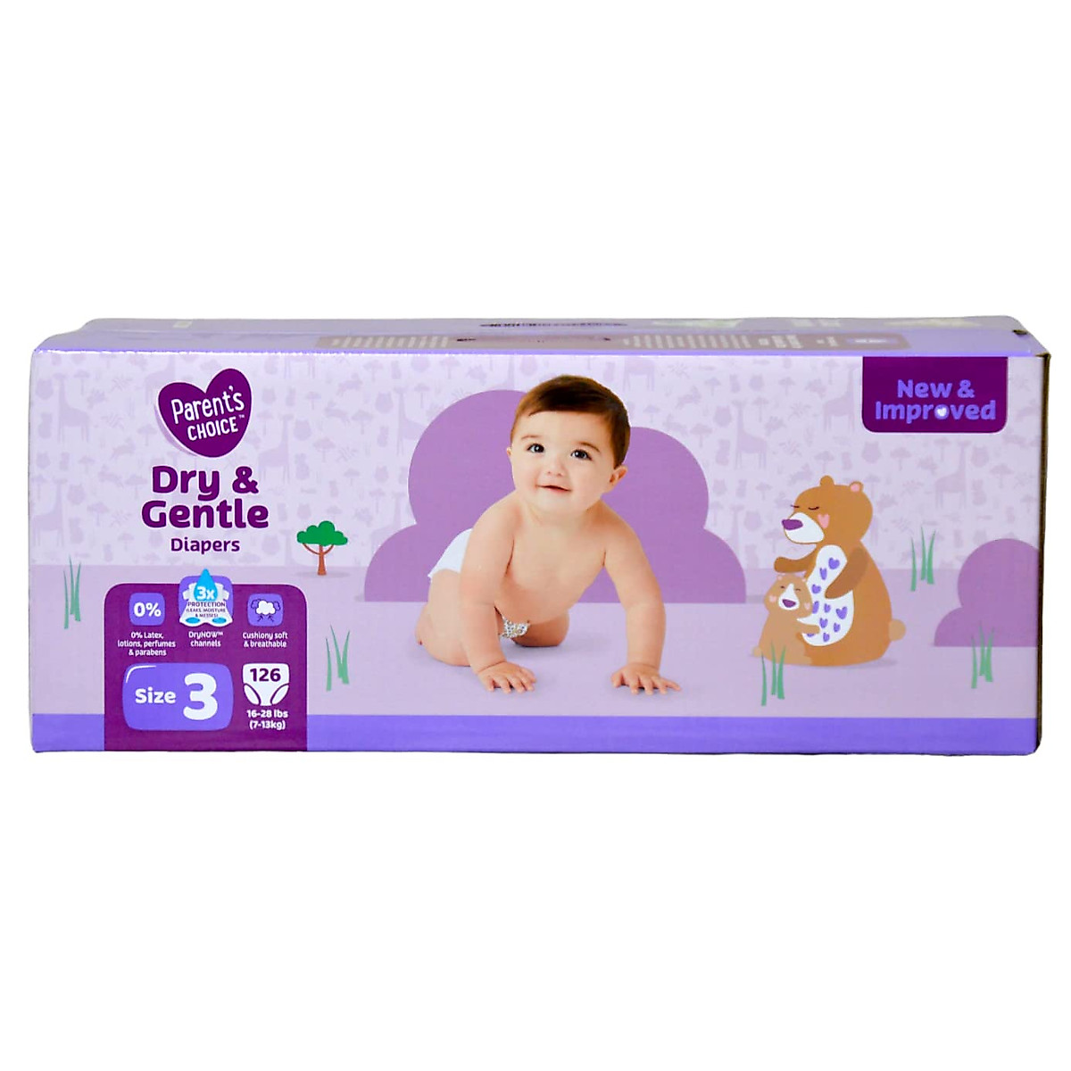 Parent's Choice Diapers, Dry & Gentle Diapers Size 3 (16-28 lbs) - 126 Count