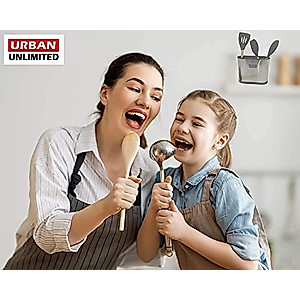 Utensil holder Caddy large stainless steel sturdy kitchen flatware organizer crock sink benchtop counter