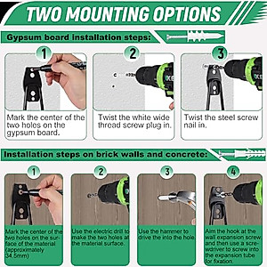 Fippy 4PCS Heavy Duty Garage Hooks for Hanging Tools, 7.5inch Large Garage Storage Hooks, Utility Wall Mount Garage Hooks for Hanging Ladder Bikes Ropes Yard Tools (Black, Large U)